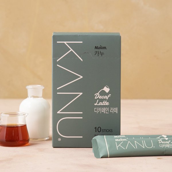 韓國Kanu低咖啡因拿鐵即沖咖啡 Korean Kanu Decaf Latte Instant Coffee 13.5g x10 ...