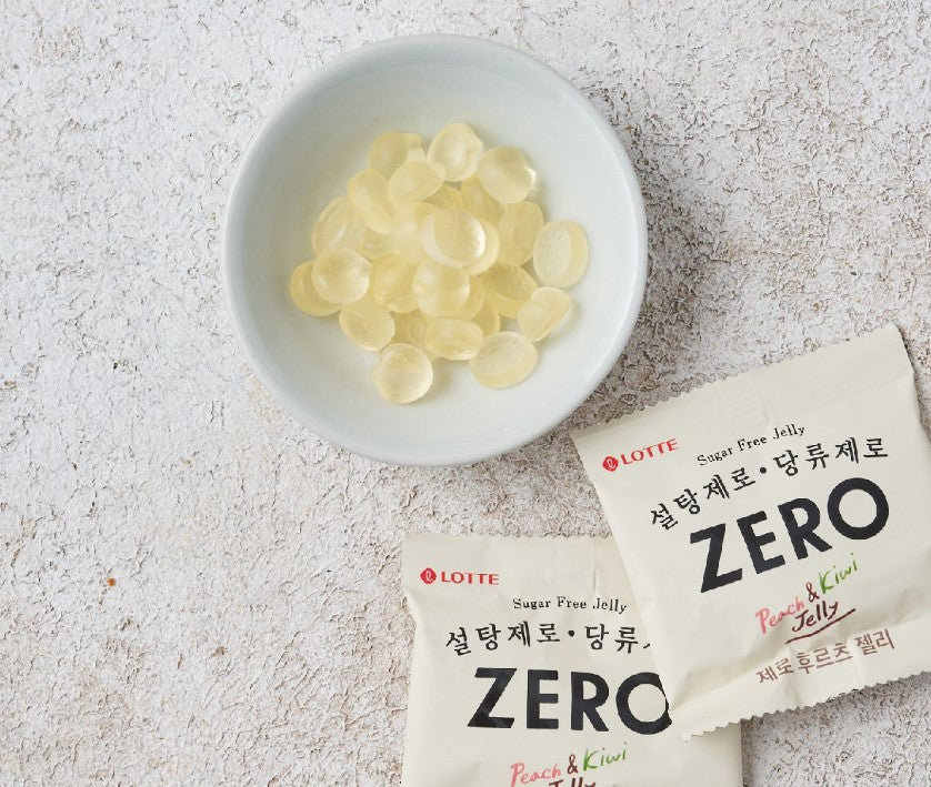 韓國樂天"零"無糖啫喱-桃及奇異果 Korea Lotte "Zero" Fruit Jelly - Peach & Kiwi 14g ...